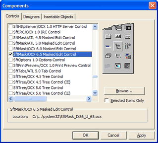 Using SftMask/OCX with Visual Basic